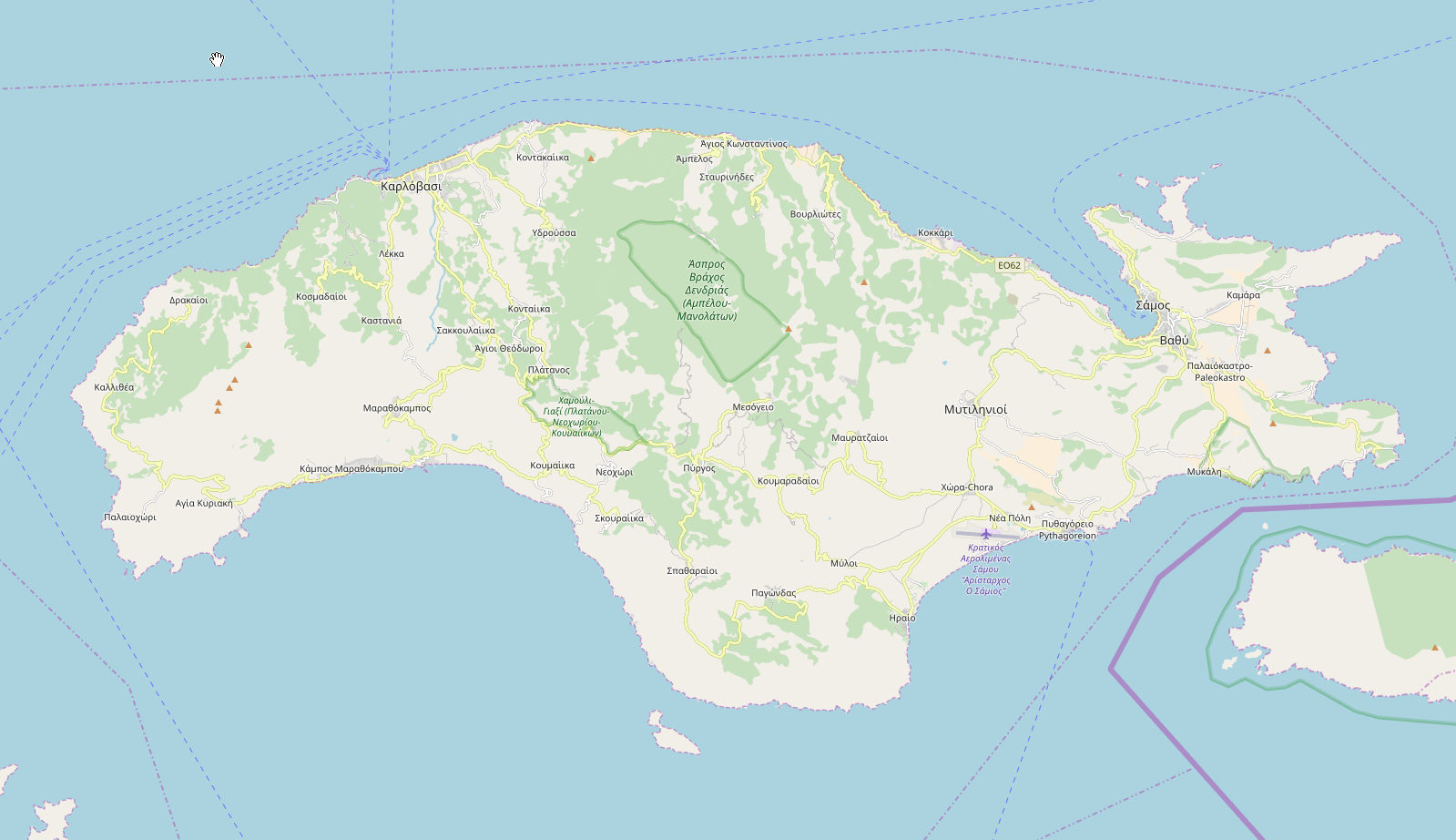 Samos Patmos Map East Of Samos Samos